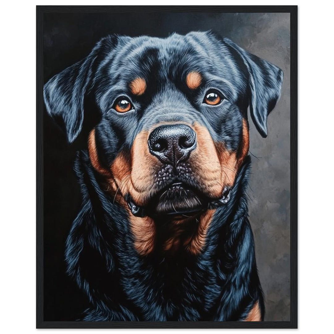 Rottweiler Dog Canvas Print Wall Art 2, Framed Poster 40x50 Cm / 16x20 ...