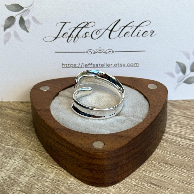 925 Sterling Silver Wave Ring | Adjustable Statement Jewelry | Modern ...
