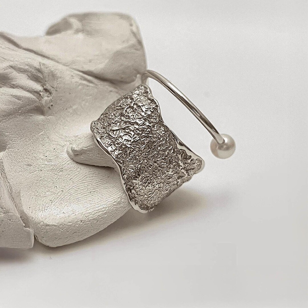 925 Sterling Silver Chunky Ring | Adjustable Silver Ring | Chunky Ring ...