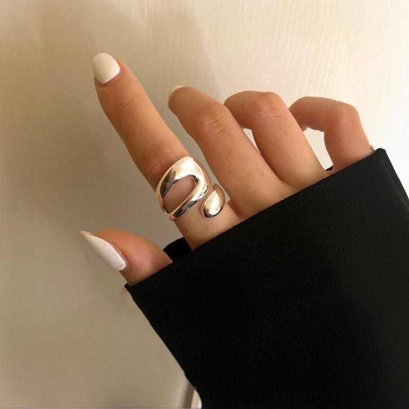 Silver Chunky Ring - Etsy