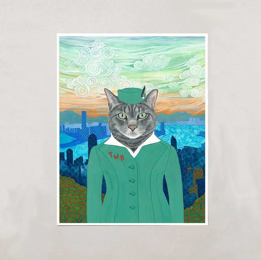 Art Print Grey Cat emma 4 Sizes S/M/L/XL - Etsy