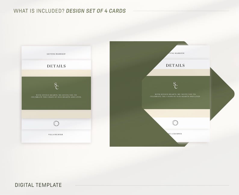 Luxury and Modern Wedding Set Invite Clean Design Editable Printings ...