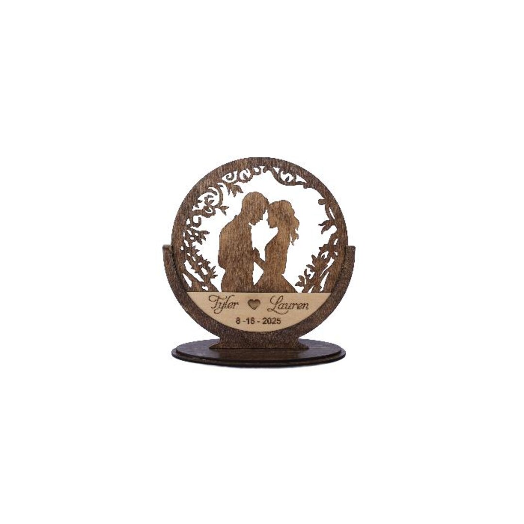 Personalized Wedding Reception Table Sign Round Laser Cut Wood Engraved ...