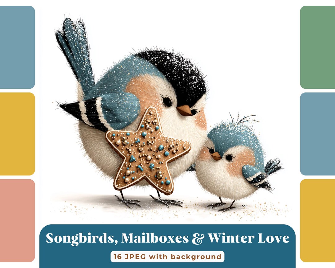 Songbirds, Mailboxes & Winter Love – 16 Vintage Christmas Bird ...