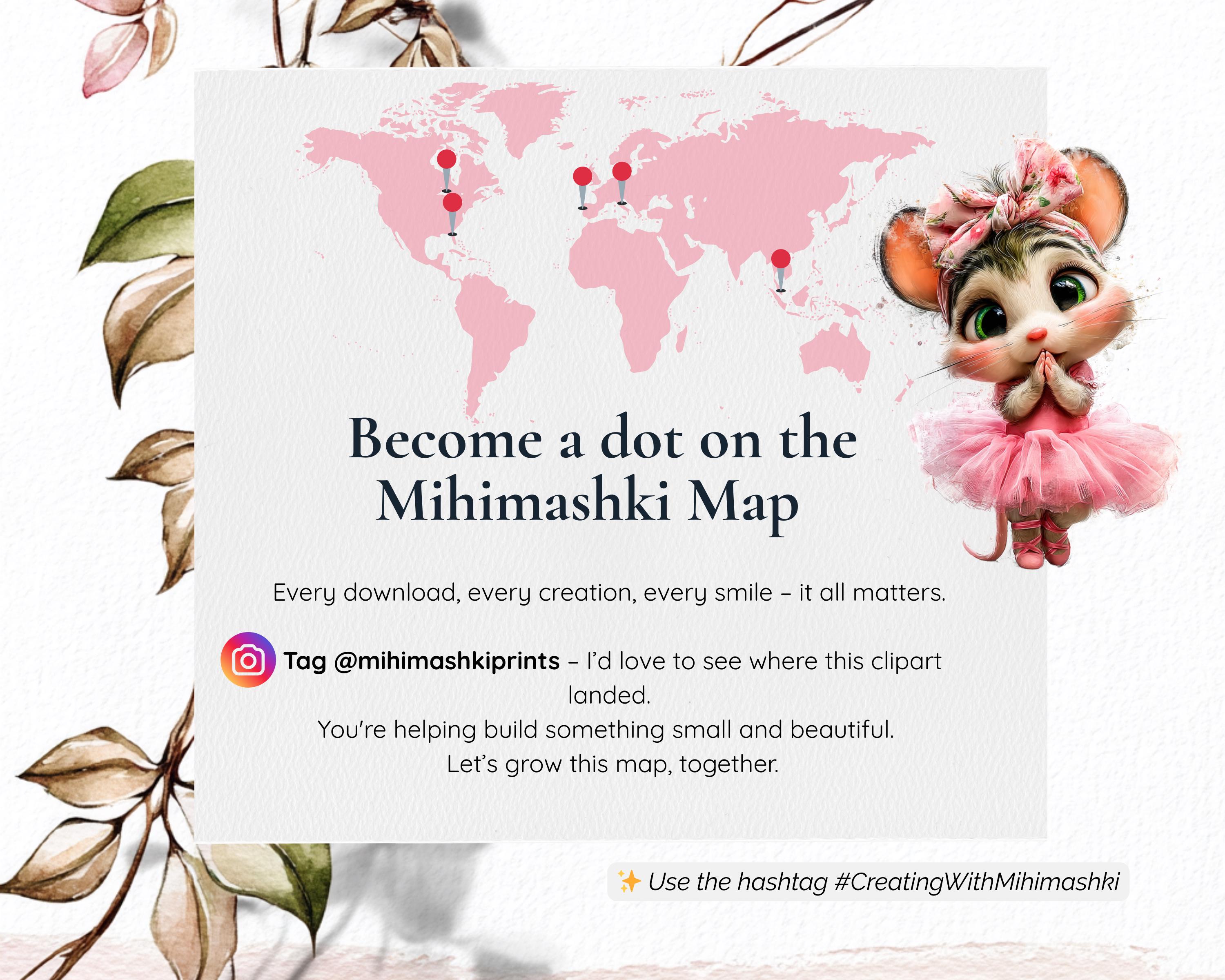 Watercolor Ballerina Mice – 16 Cute Mouse Illustrations in Tutus | Pink ...
