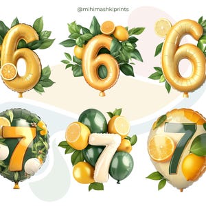 Zesty Lemon Digits – 30 PNG Clipart Do Birthday Invitations, Baby ...
