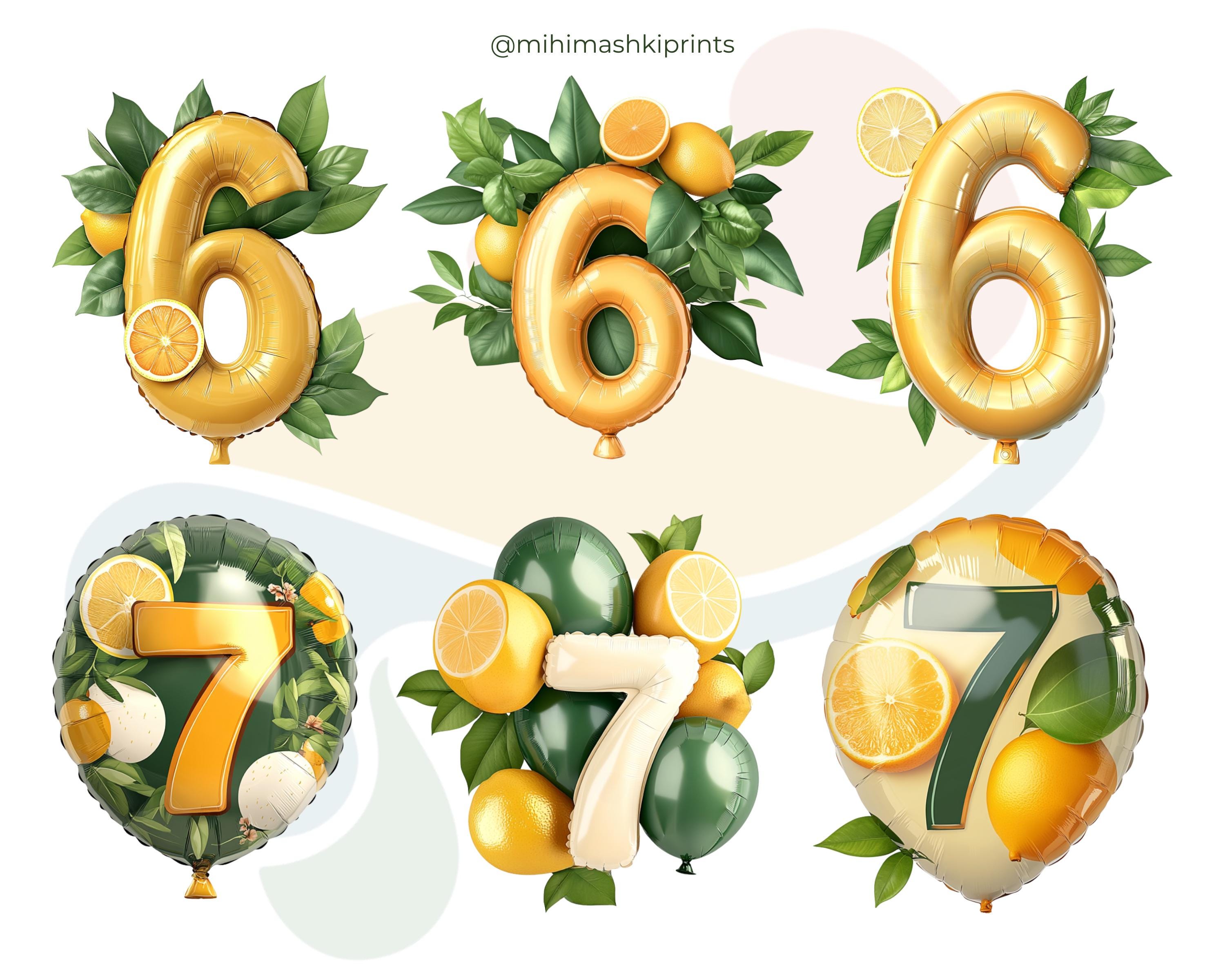 Zesty Lemon Digits – 30 PNG Clipart Do Birthday Invitations, Baby ...