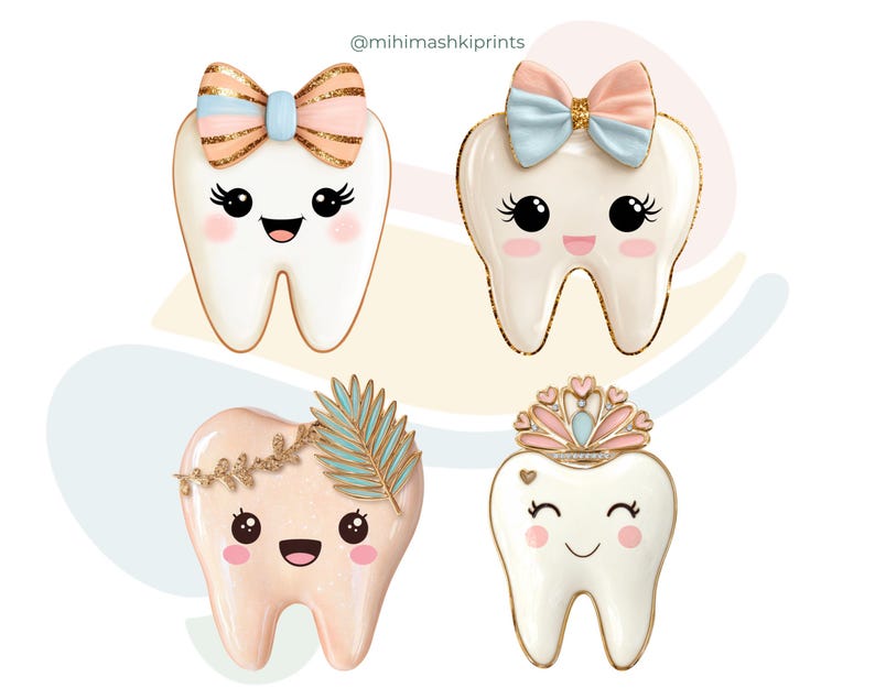Tooth Fairies & Friends – 20 PNG Cliparts, Cute Dentist-themed Graphics ...