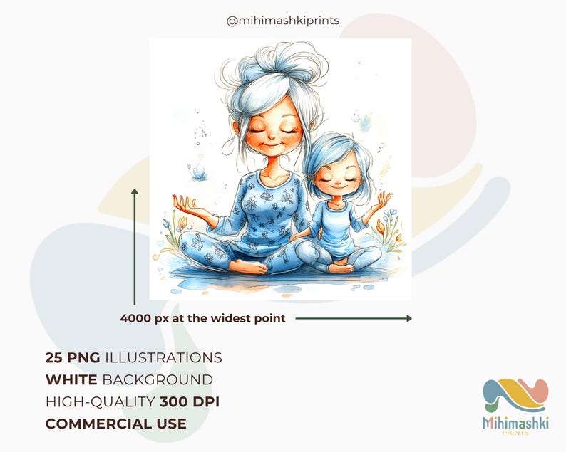 Whimsical Watercolor Family Illustrations - Heartfelt Grandma and ...