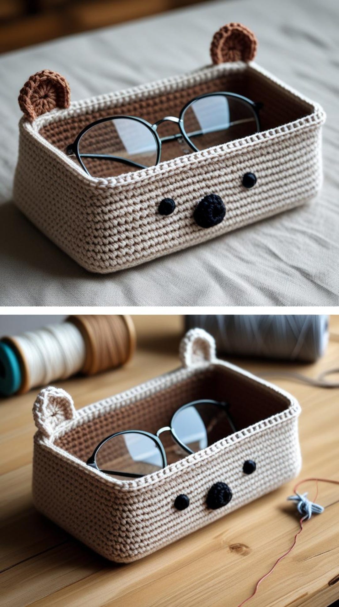 Crochet Pattern for Glasses Holder Bear & Cat Amigurumi Cute Animal ...