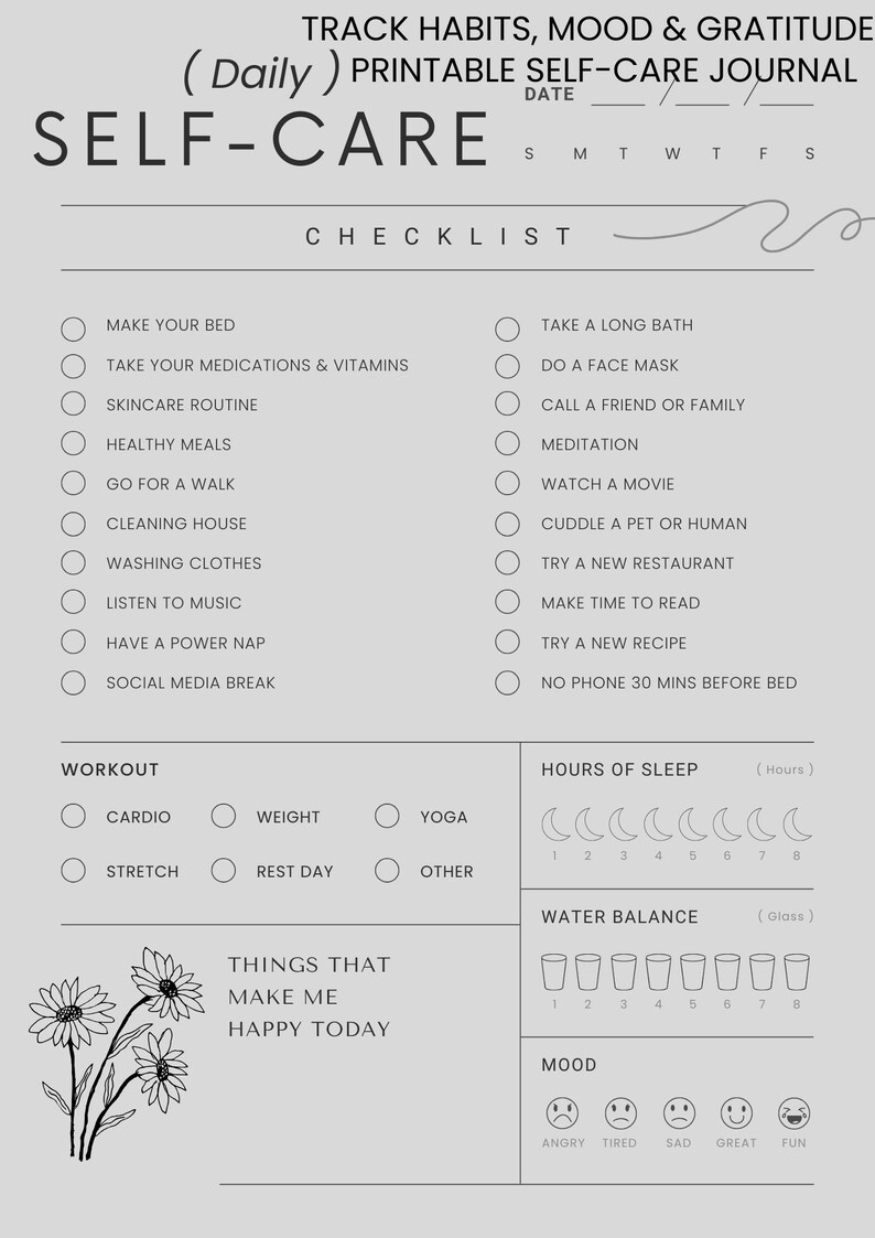 Lista de verificación imprimible para el planificador de cuidados ...