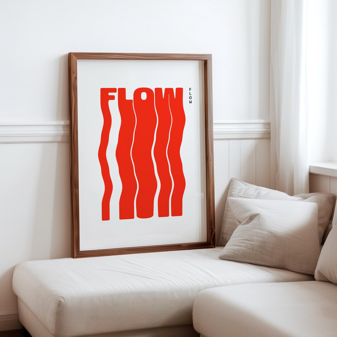 Flow Wavy Art Print Inspirational Home Office Poster Motivational Decor ...