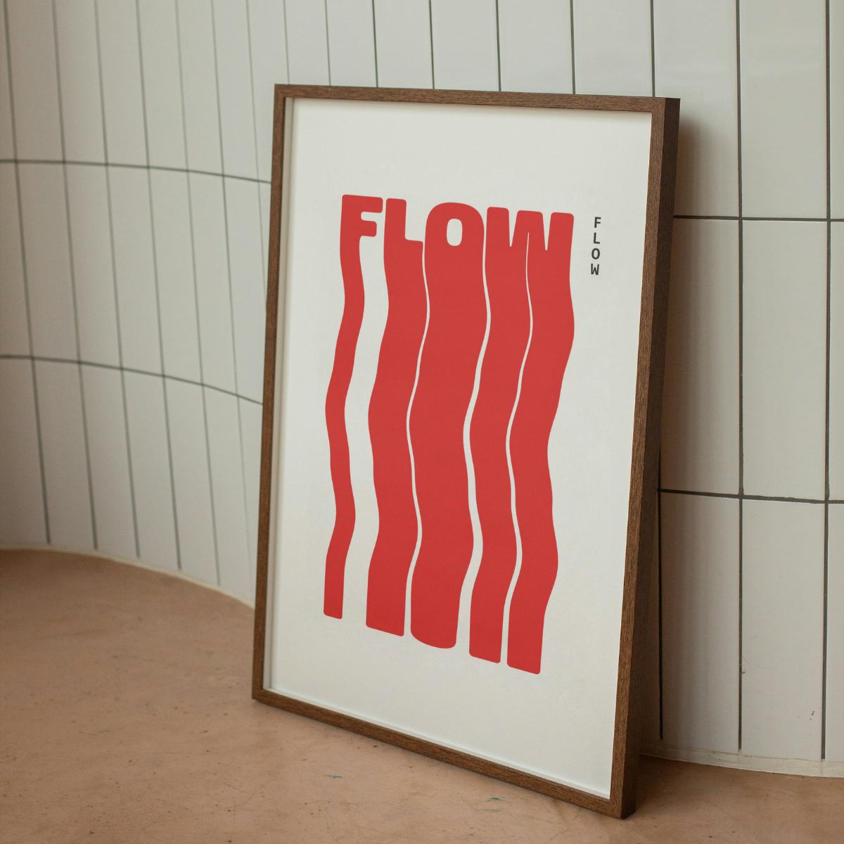 Flow Wavy Art Print Inspirational Home Office Poster Motivational Decor ...