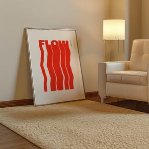 Flow Wavy Art Print Inspirational Home Office Poster Motivational Decor ...