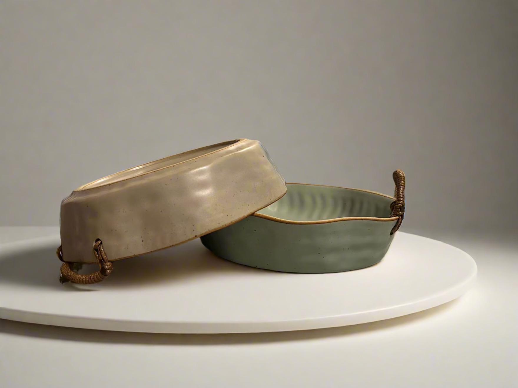 Babylon Rustic Ceramic Serving Dish With Handles [individual Piece] - Etsy