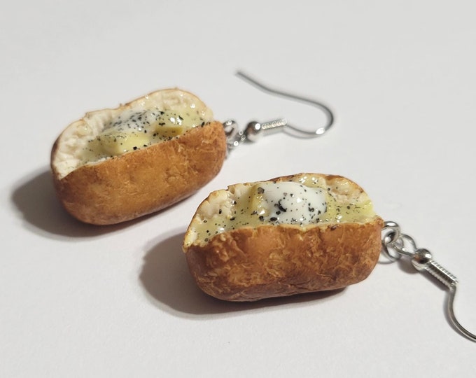 Baked Potato Earrings-realistic Miniature Fake Food Jewelry ...
