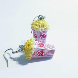 Popcorn Earrings-realistic Miniature Fake Food Earrings, Movie Theatre ...