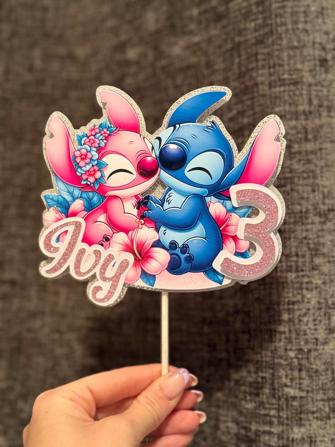 Stitch and Angel Cake Topper | Disney Theme | Children’s Birthday ...