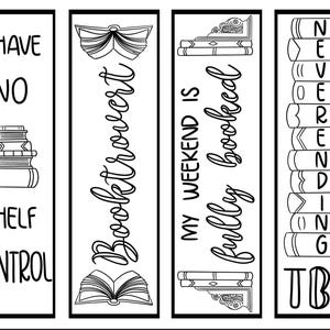 Book Lovers Coloring Bookmarks - Etsy