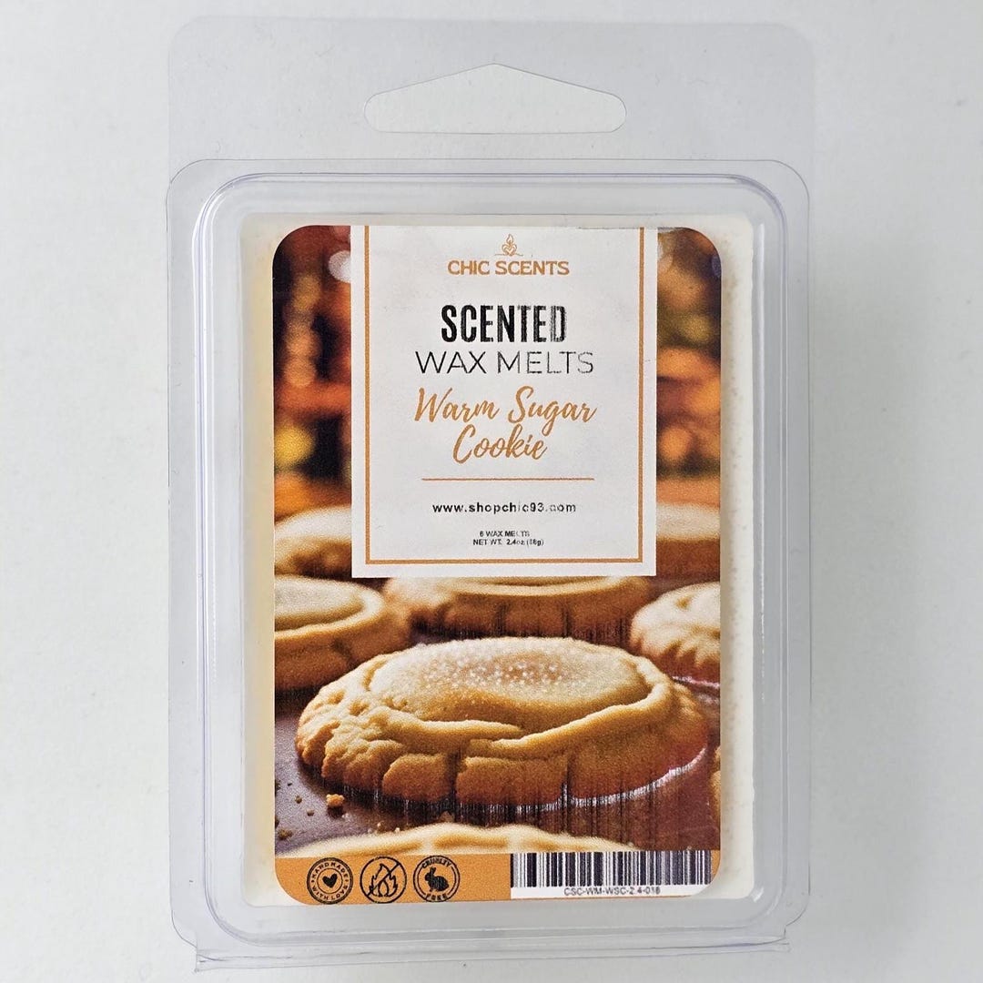 Warm Sugar Cookie Wax Melts - Soy Wax Clamshell, 6-cell, Scented Home ...