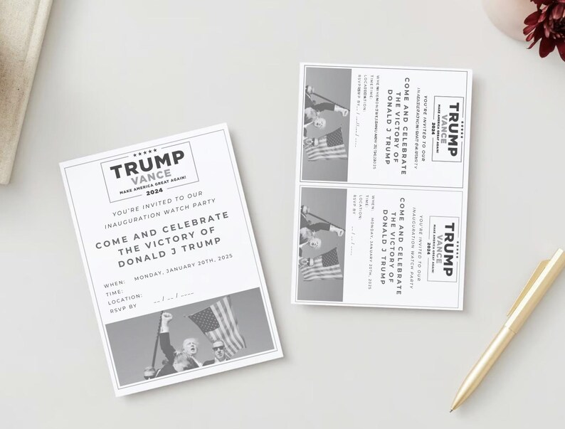 Trump 2025 Inauguration Party Invitation Black and White - Etsy Australia