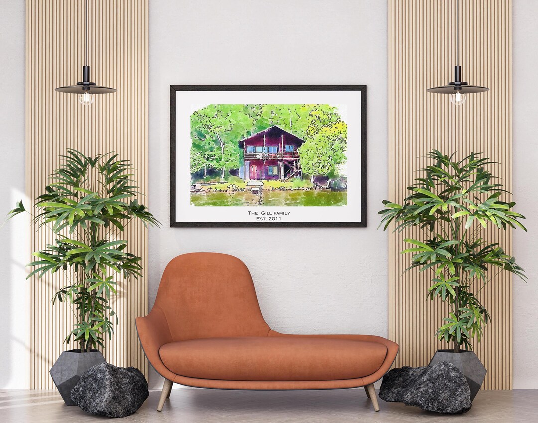 Customized Digital Water Color Home Portrait , Hand Made in 24 Hrs ...