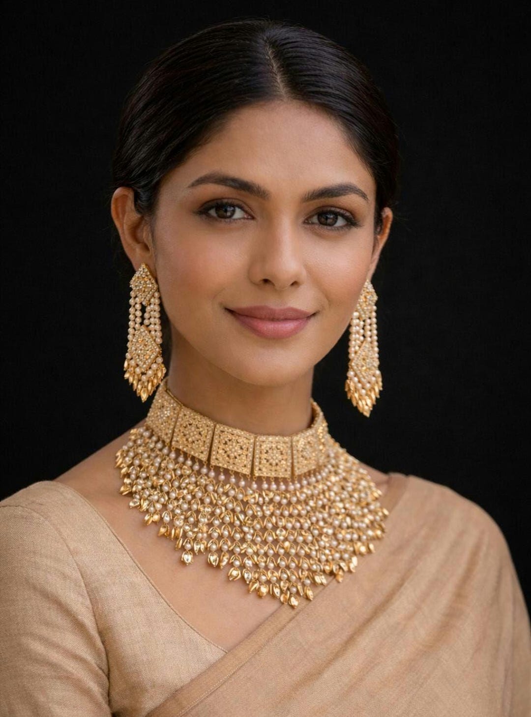 Gold Piple Patti Choker Set, Indian Bridal Jewelry, Punjabi Jaggo ...