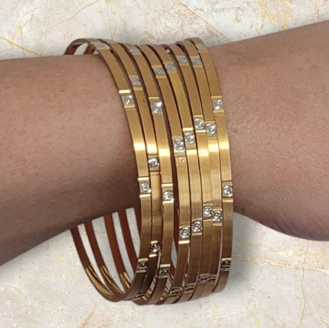 Punjabi Gold Plated Churi, 22k Gold Kadas, Gold Kangan, South Indian ...