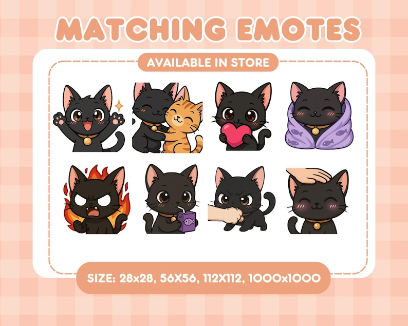 Lindo modelo Chibi PNGTuber de gato negro / Avatar Vtuber prefabricado ...