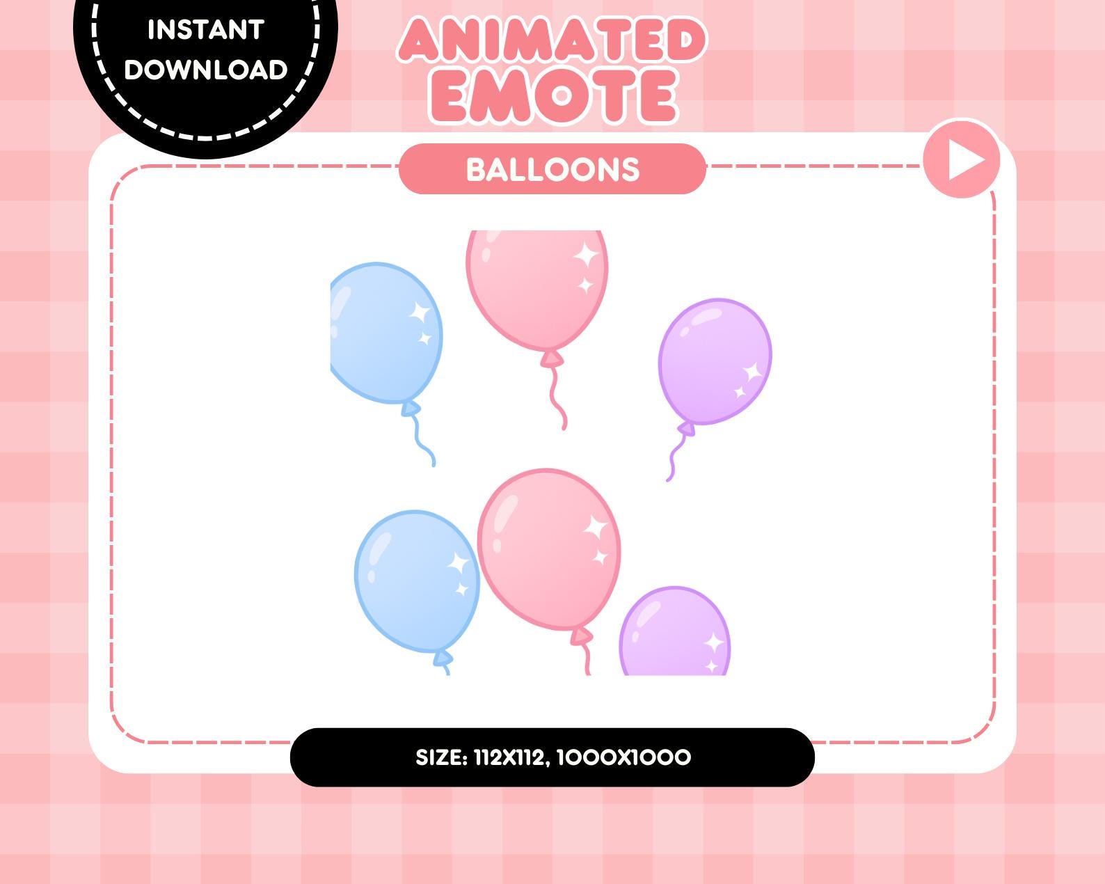Animated Floating Balloons Emote: Pastel Twitch Stream Asset (GIF PNG ...