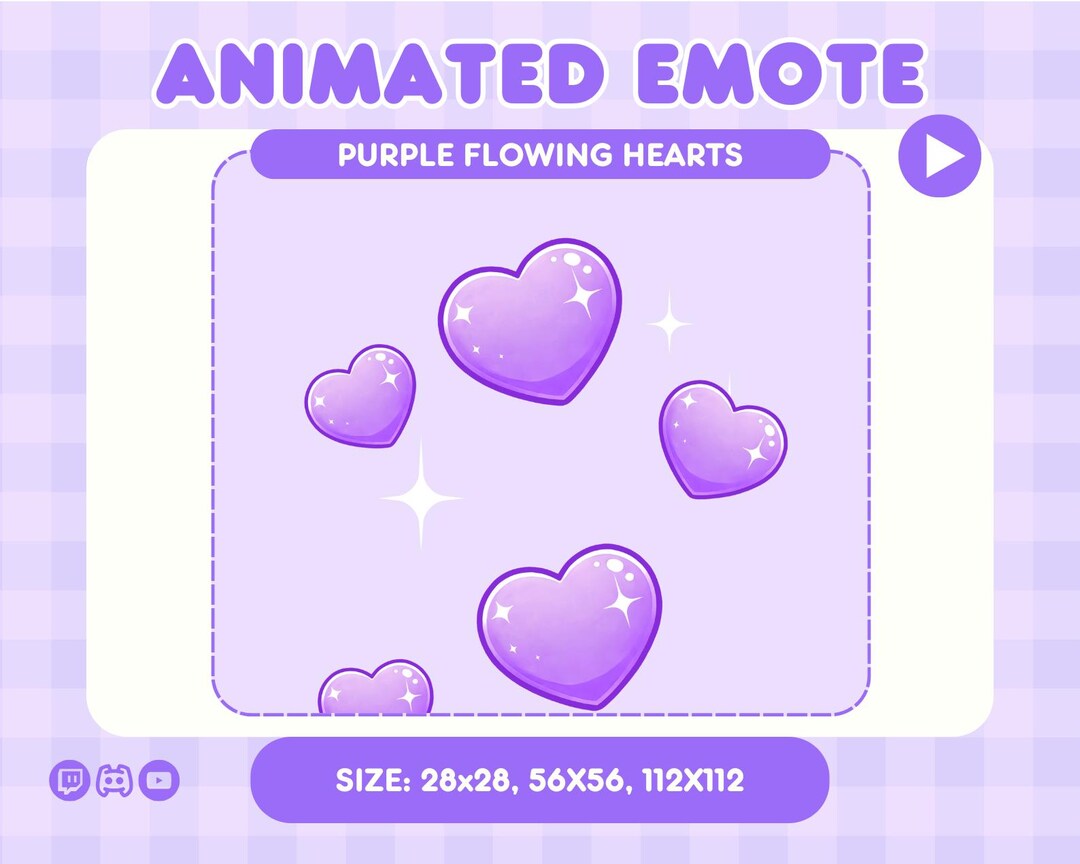 Purple Hearts Animated Twitch Emote: Lilac Love GIF (digital Download ...