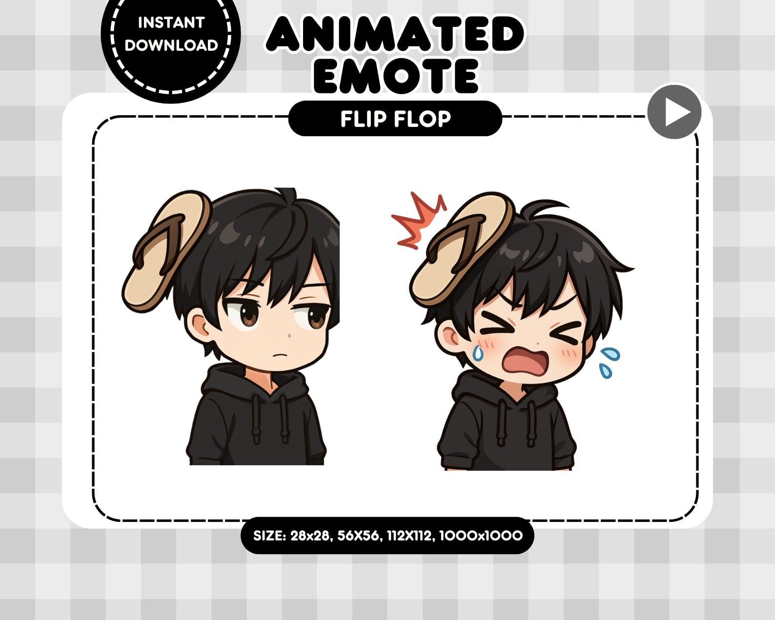 Animated Flip Flop Twitch Emote: Black Hoodie Guy Meme (instant ...