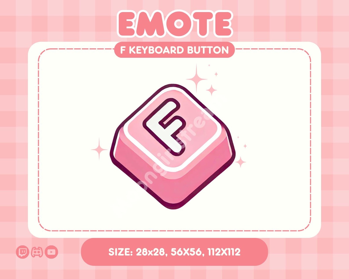 Pink F Keyboard Button Twitch Emote: Gamer Meme - Etsy