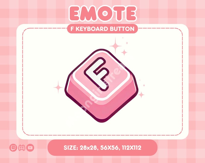 Pink F Keyboard Button Twitch Emote: Gamer Meme - Etsy