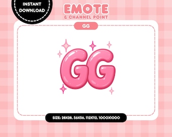 Pink GG Twitch Emote: Meme Word Emote - Etsy