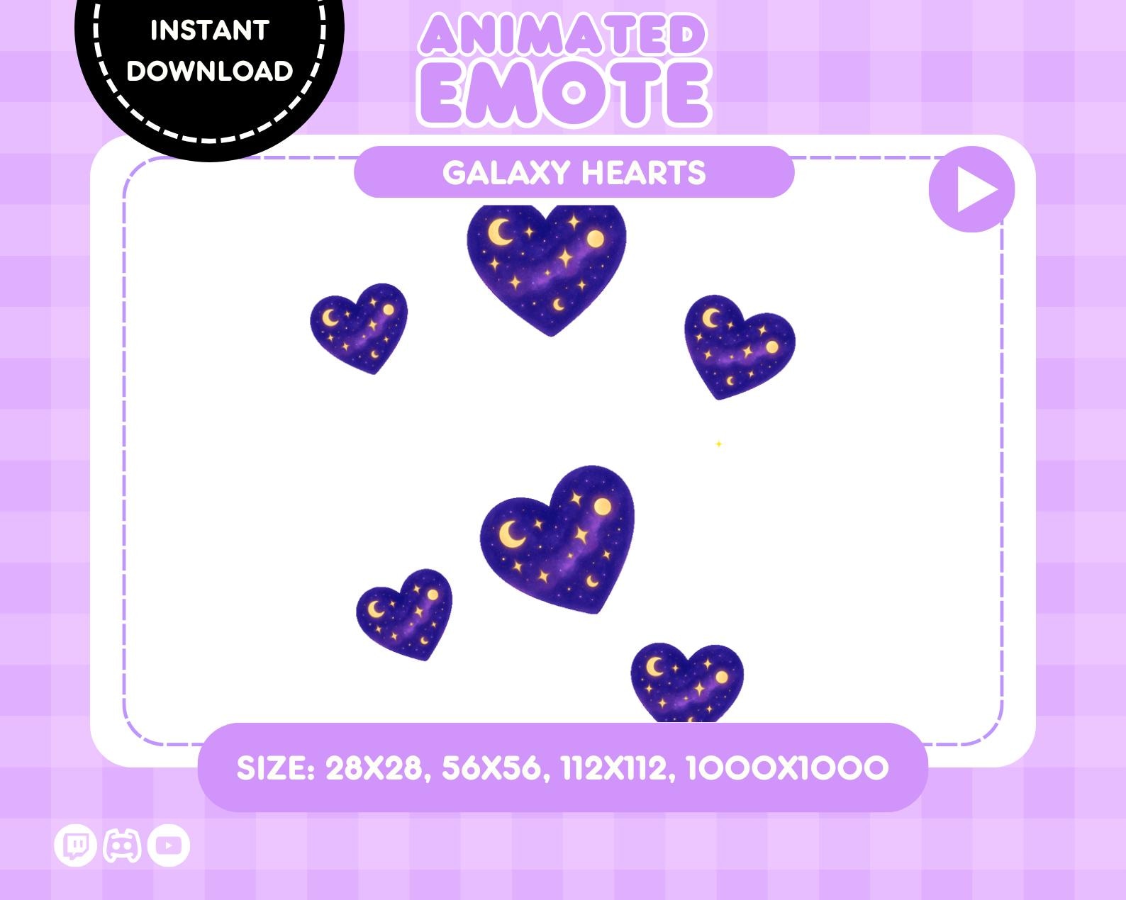 Animated Galaxy Hearts Twitch Emote: Cosmic Love GIF (digital Download ...