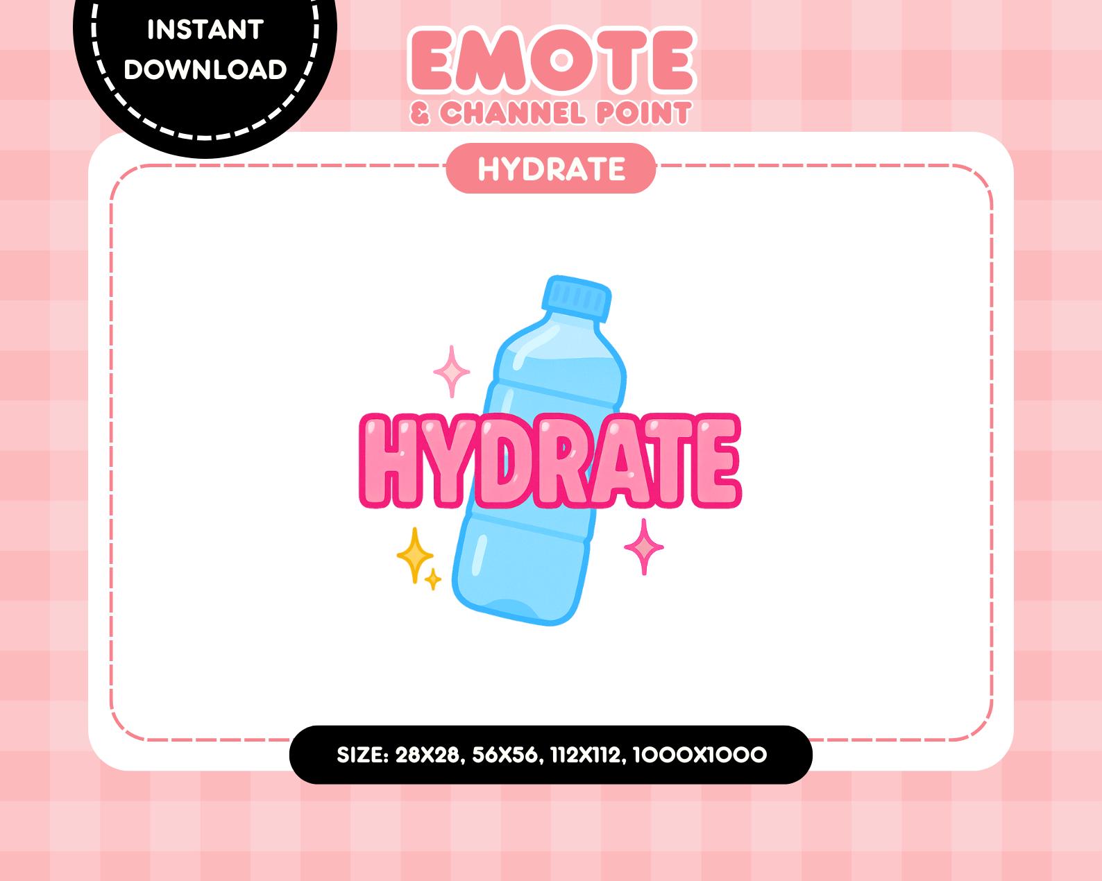 Pink Hydrate Water Bottle Twitch Emote: Girly Drink Meme - Etsy