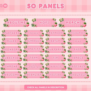 Strawberry Stream Pack: Pink Animated Twitch Vtuber Overlay (digital ...