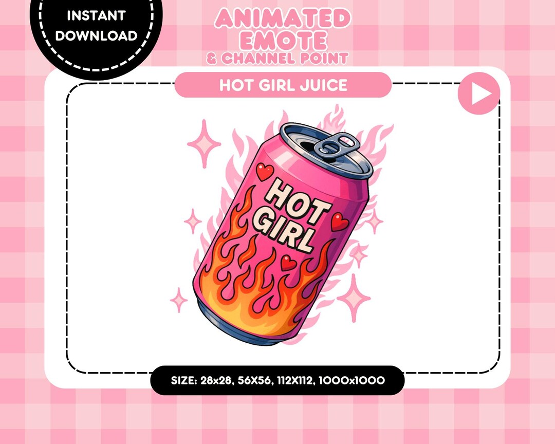 Hot Girl Juice Emote | Animated + Static PNG Emote for Twitch & Discord ...