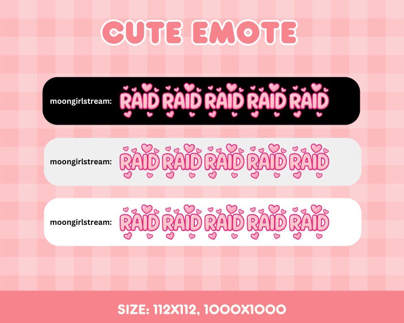 Animated Pink Raid Emote: Kawaii Twitch Streamer GIF (digital Download ...