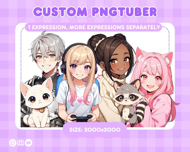 Custom Pngtuber Model | One-expression Pngtuber Avatar | Personalized ...