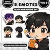 8 Emotes Chibi Rapper Twitch ,discord ,youtube | Black Man Emotes ,bold ...