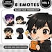 8 Emotes Chibi Rapper Twitch ,discord ,youtube | Black Man Emotes ,bold ...
