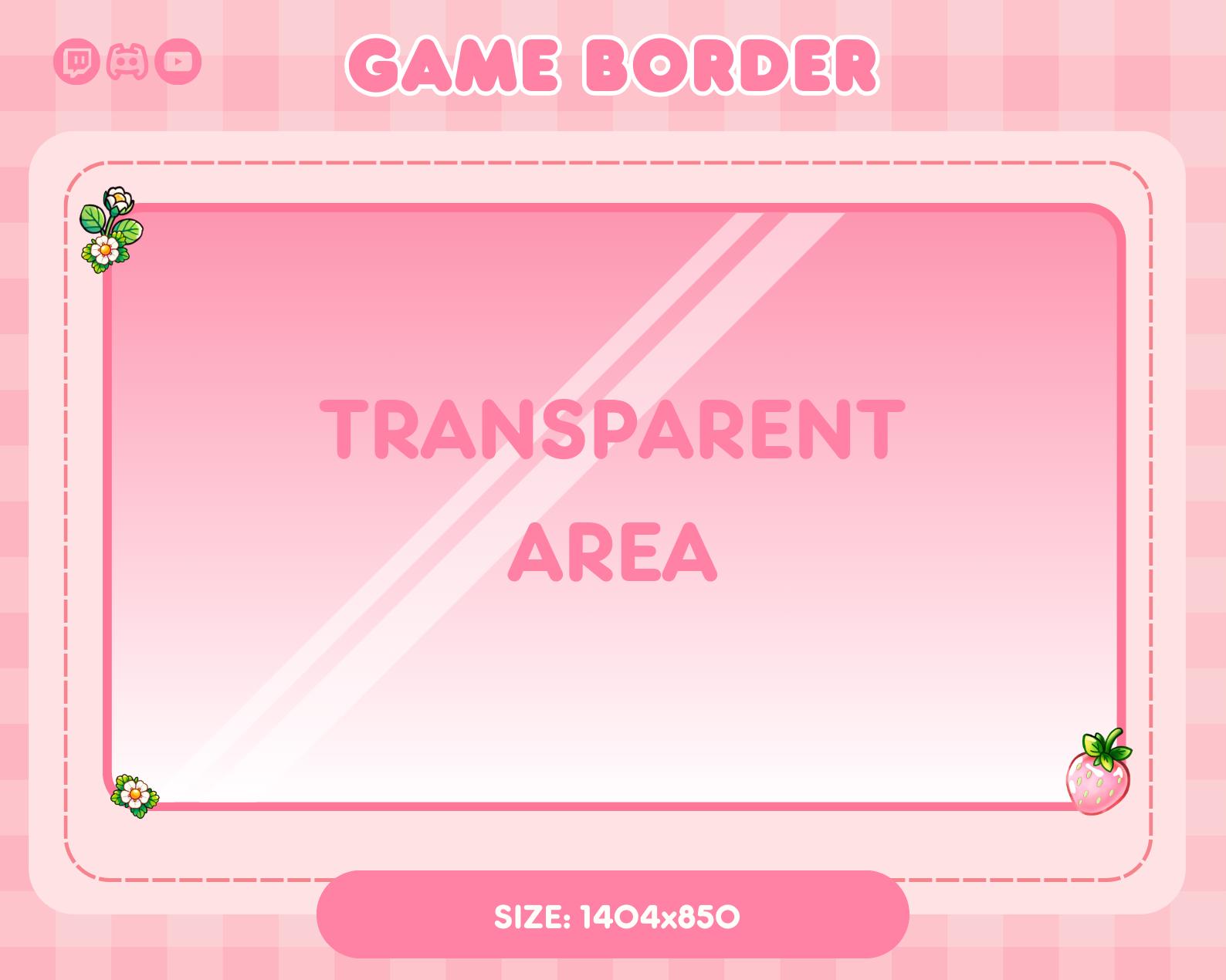 Strawberry Stream Pack: Pink Animated Twitch Vtuber Overlay (digital ...