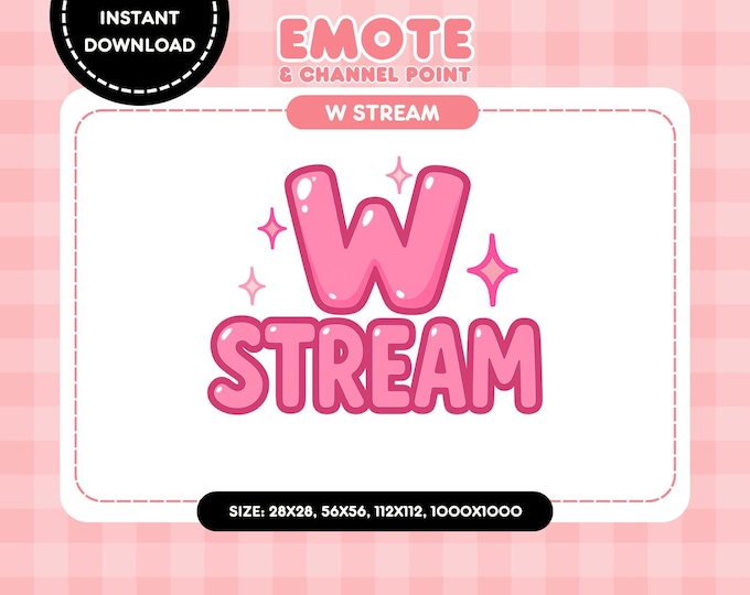 Pink W Stream Twitch Emote: Meme Reaction (digital Download) - Etsy