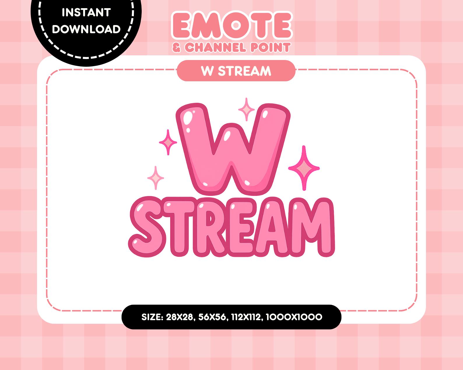 Pink W Stream Twitch Emote: Meme Reaction (digital Download) - Etsy
