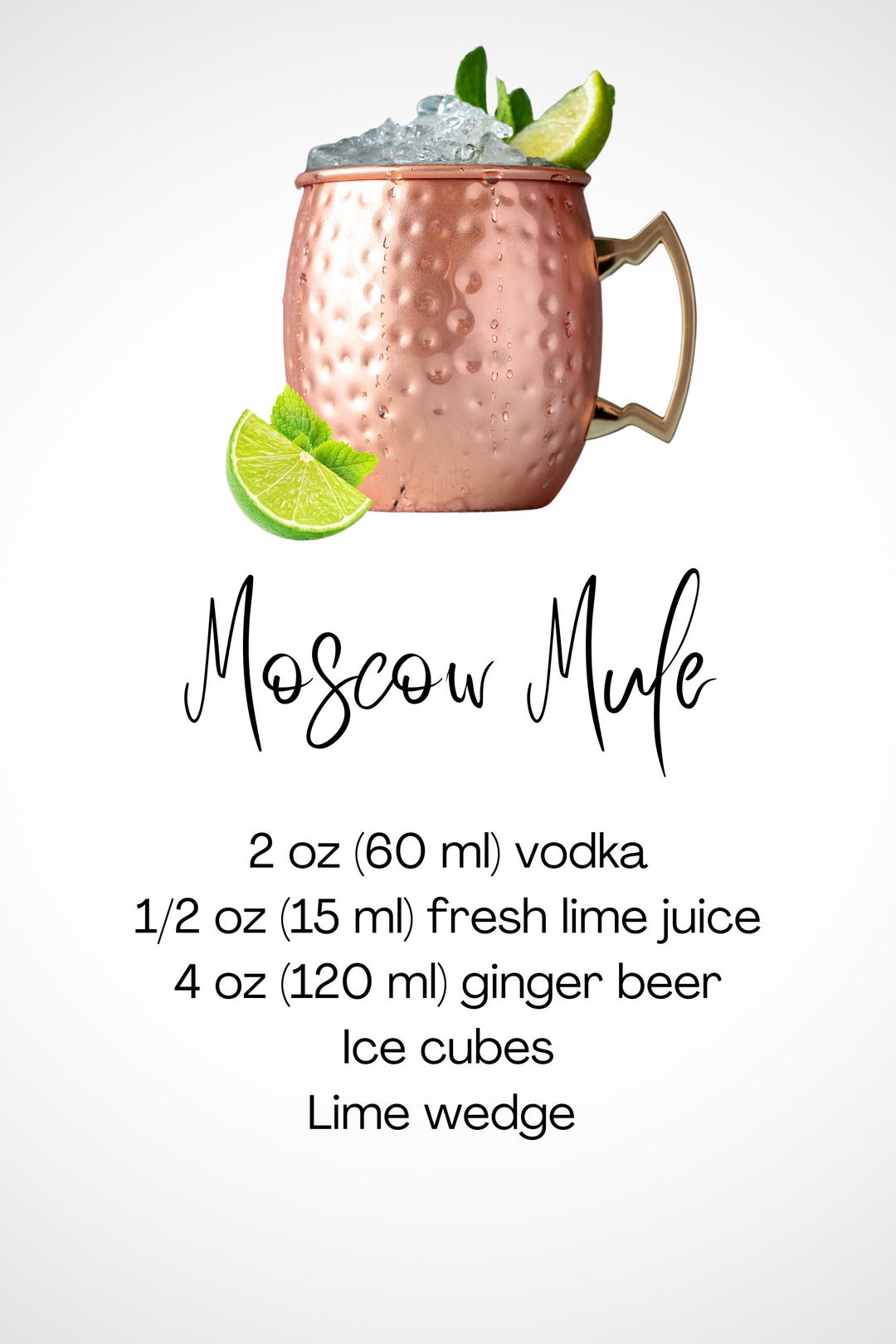 Moscow Mule Recipe Card 4x6 Printable - Etsy