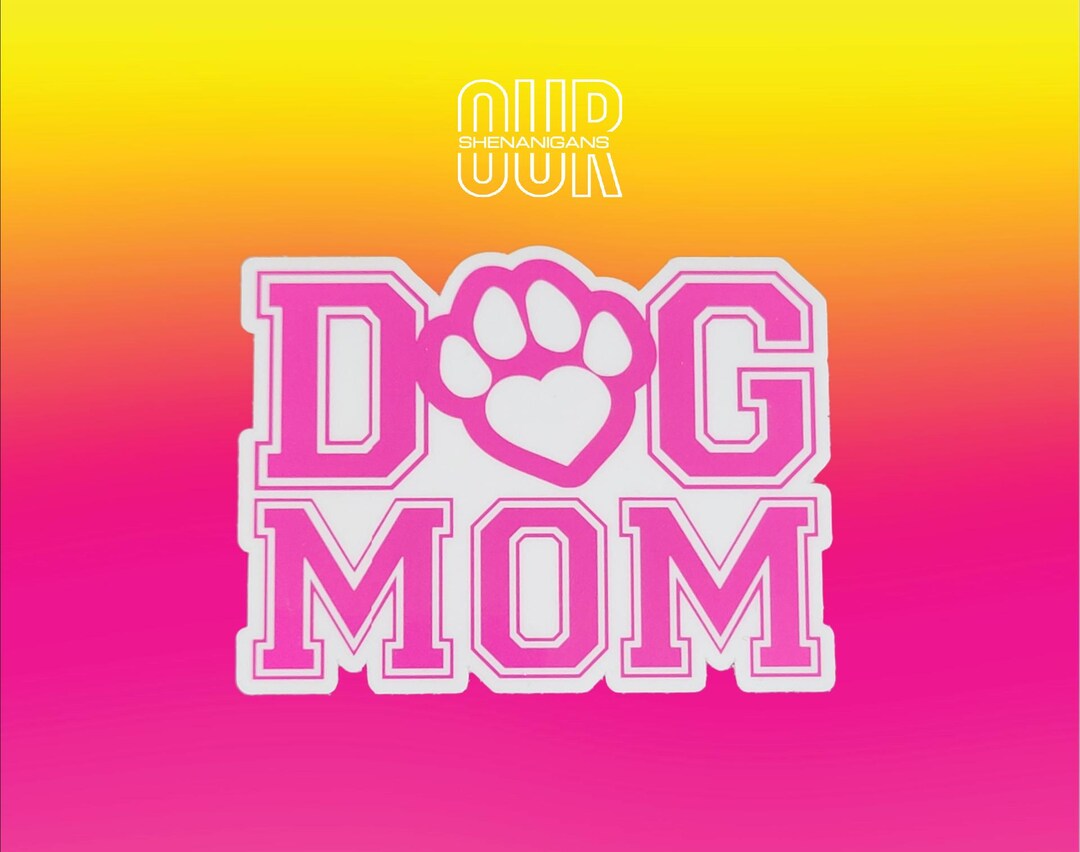Varsity Dog Mom Vinyl Sticker: Uv/water Resistant Decal - Etsy