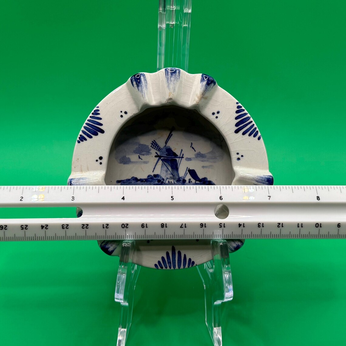 Vintage Hand Painted Blue Delft Ashtray Overhanging Rim - Etsy