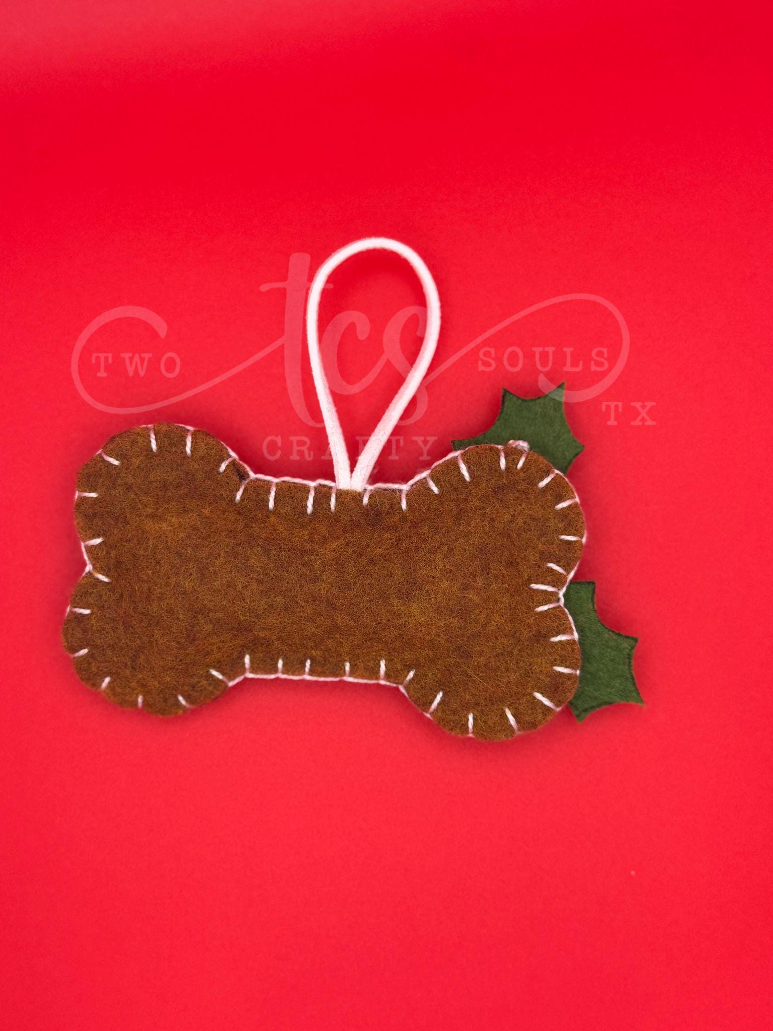 Personalized Felt Dog Bone Ornament: Custom Pet Name Christmas Keepsake ...